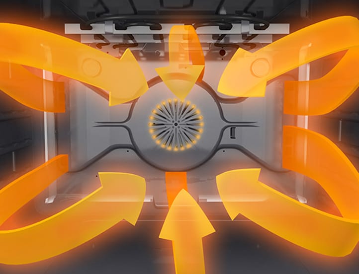 Tecnología Crispwave™ y cacerola para dorar