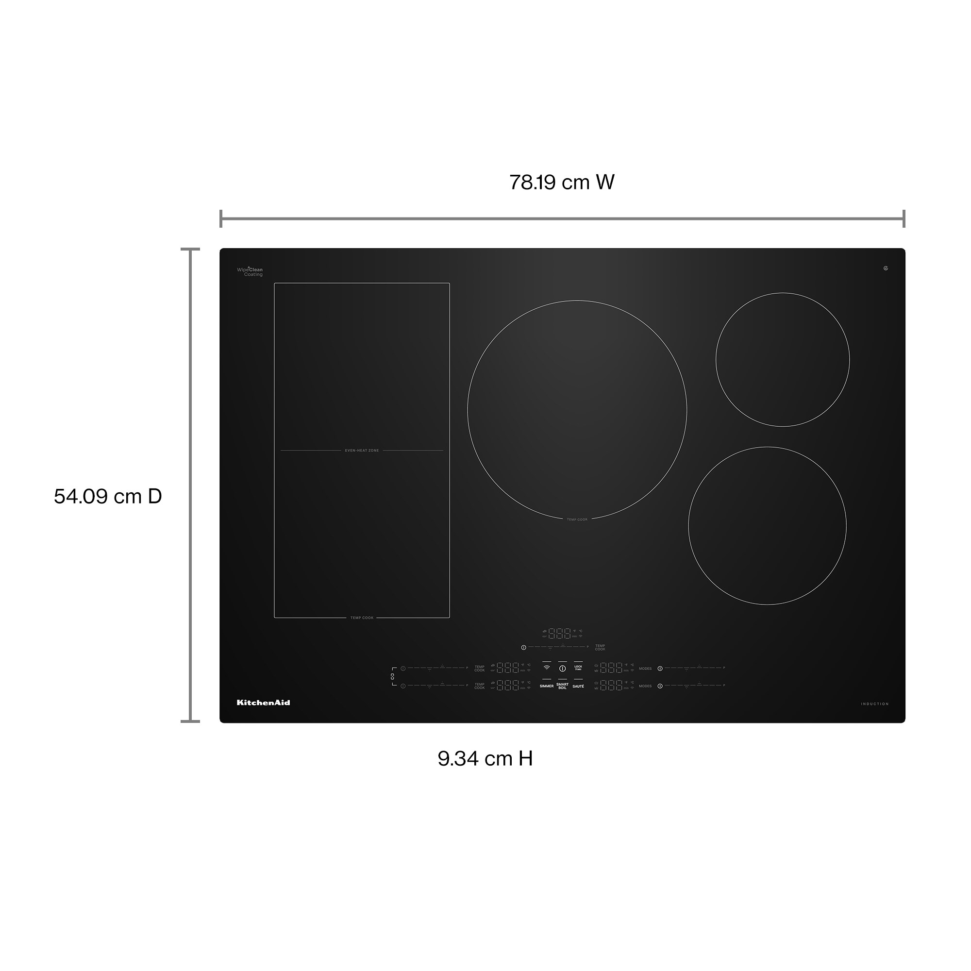 30" Temp Cook™ Induction Cooktop with 5 Cooking Zones Black KCIT730SBL ...