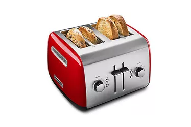 4-Slice Toaster with Manual High-Lift Lever Contour Silver KMT4115CU ...