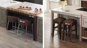 bar counter dimensions