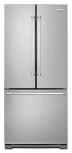 20 cu. Ft. 30 Inch Width Standard Depth French Door Refrigerator with Interior Dispense Stainless Steel KRFF300ESS KitchenAid