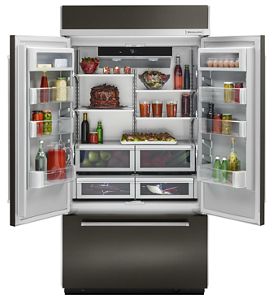 24.2 Cu. Ft. 42" Width Built-In Stainless French Door Refrigerator with ...