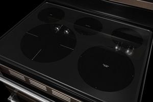 30-Inch 5 Burner Electric Double Oven Convection Range Black Stainless ...