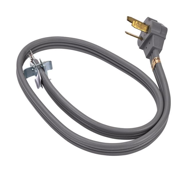 4' Electric Range Power Cord rated 50 A, with 3-wire 3-ring terminal ...